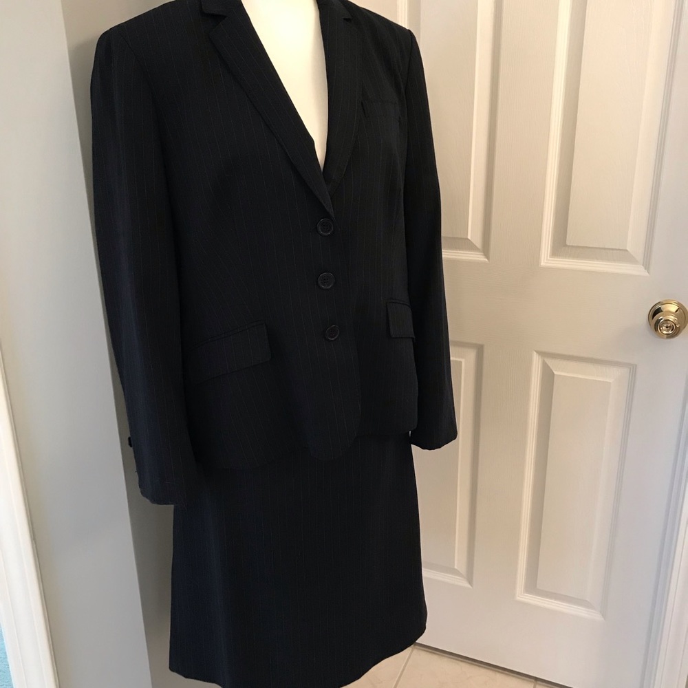 Interview Suit Navy Pin Strip Suit - Gem